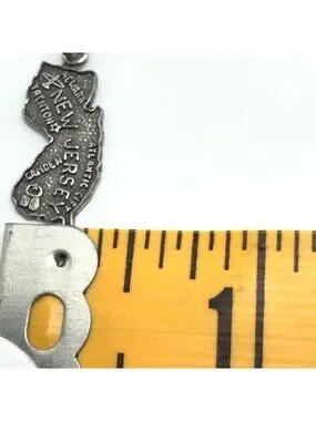Jewelry | Sterling Silver New Jersey Vtg State Map Charm Pendant Travel ...